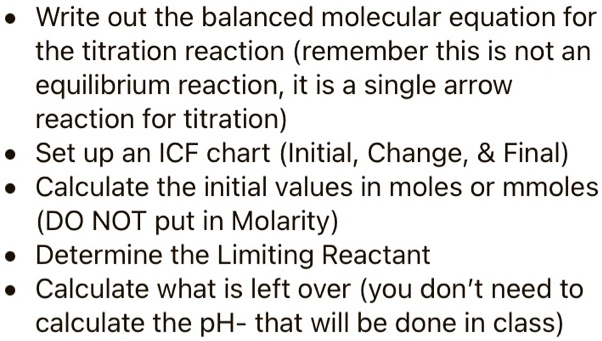 SOLVED: Write out the balanced molecular equation for the titration ...