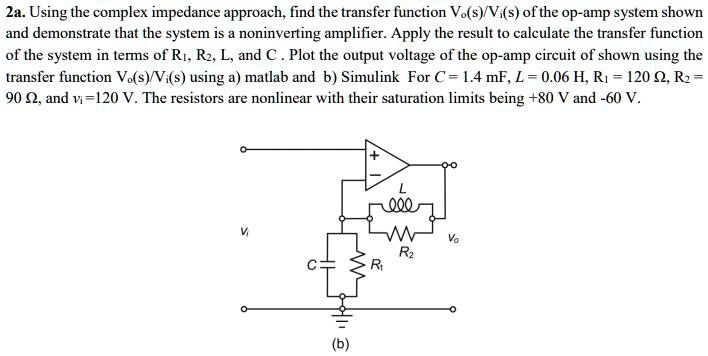 SOLVED: Using the complex impedance approach, find the transfer ...