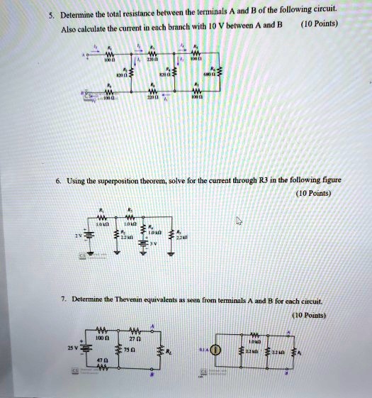 5. Determine the total resistance between the terminals A and B of the ...