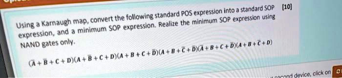 SOLVED: Using a Karnaugh map, convert the following standard POS ...