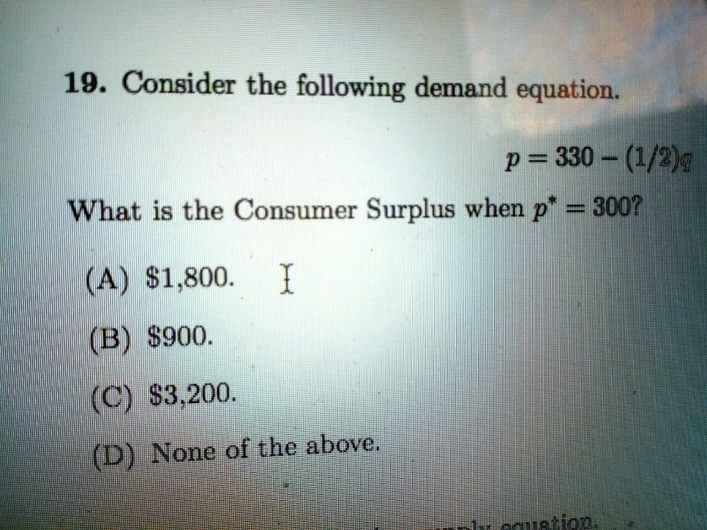 VIDEO solution: Consider the following demand equation: P = 330 - 1/2 ...