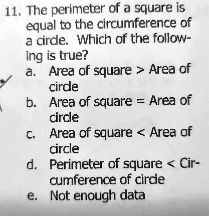 Perimeter Of Square Is Equal To