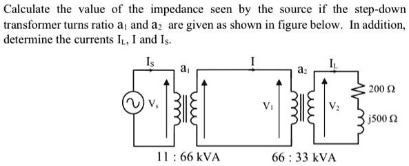 SOLVED: Calculate the value of the impedance seen by the source if the ...