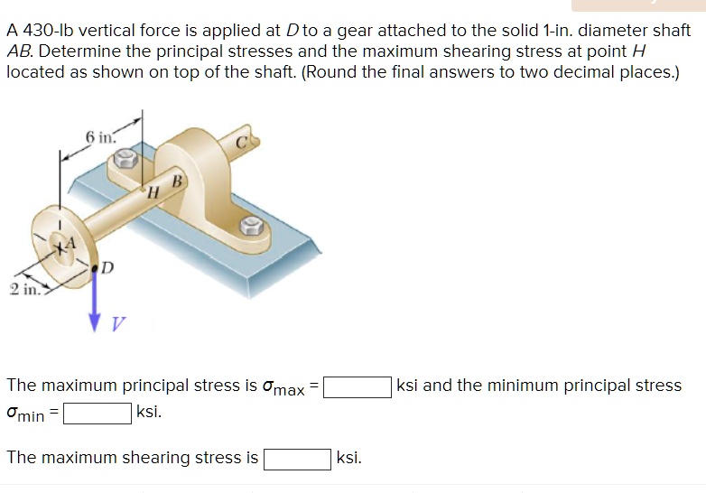 SOLVED: A 430-lb vertical force is applied at Dto a gear attached to ...
