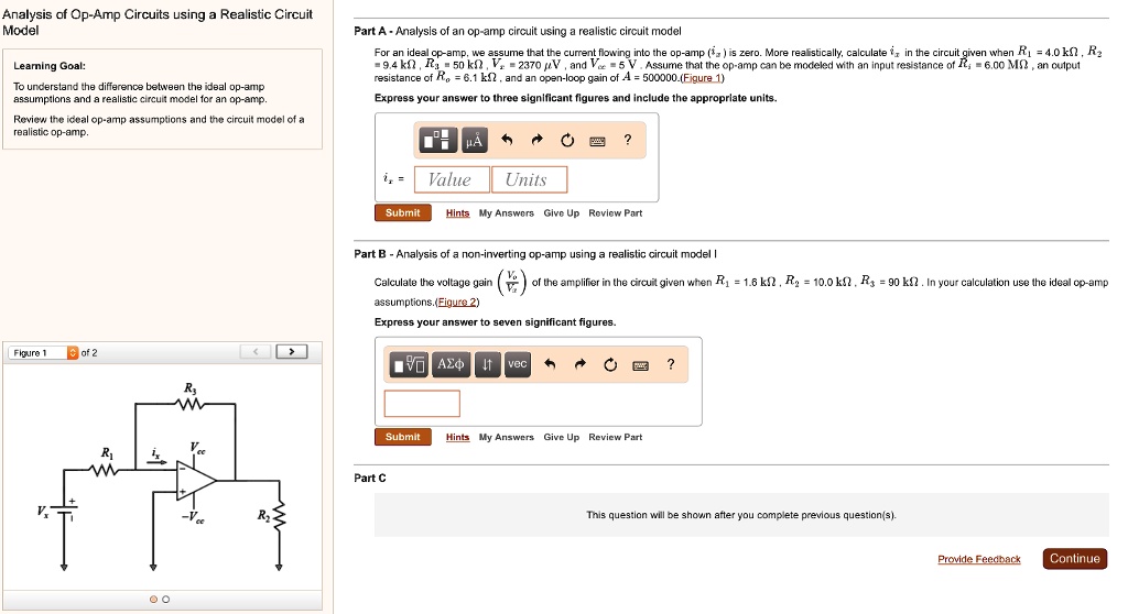 SOLVED: Analysis of Op-Amp Circuits using a Realistic Circuit Model Part A - Analysis of an op ...