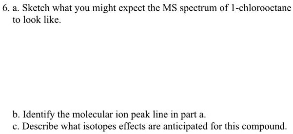 SOLVED: a. Sketch what You might expect the MS spectrum of ...