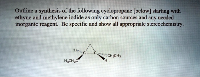 SOLVED: Outline a synthesis of the following cyclopropane [below ...