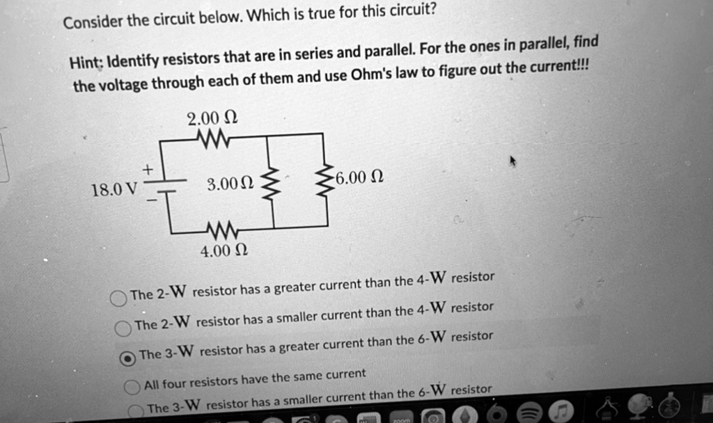 SOLVED: Consider the circuit below.Which is true for this circuit? Hint ...