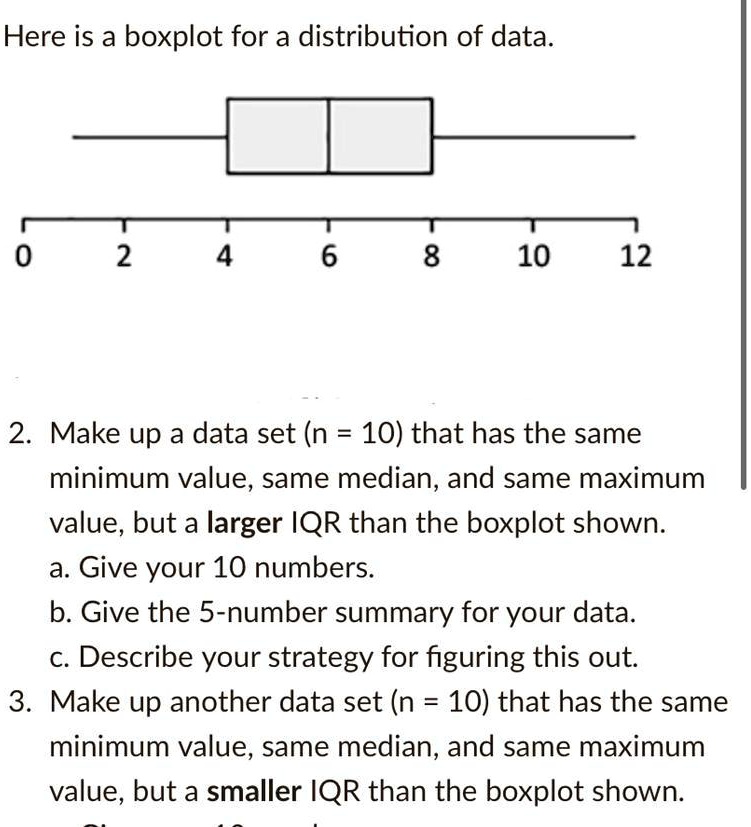 Make Up A Data Set n 10 That Has The Same Minimum Value Same