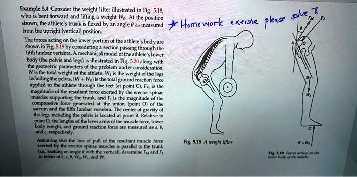 example 54 consider the weight lifter illustrated in fig518 who is bent ...