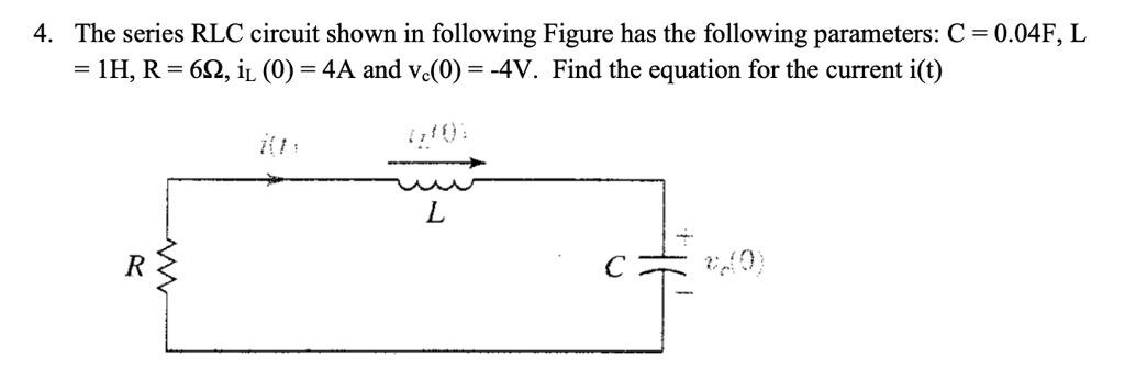 SOLVED: The series RLC circuit shown in the following Figure has the ...