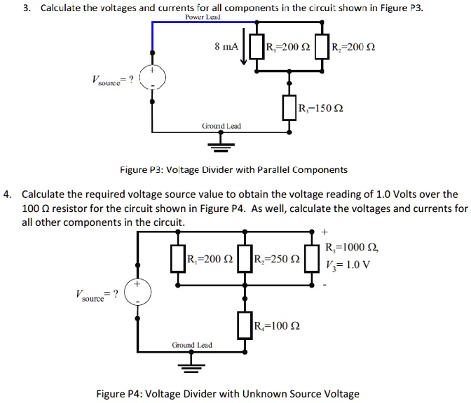 3. Calculate the voltages and currents for all components in the circuit shown in Figure P3 ...