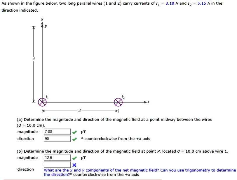 SOLVED: As shown in the figure below, two long paral Ilel wires (1 and ...