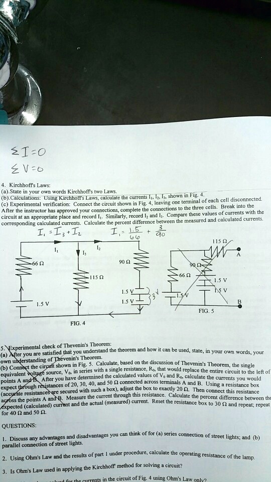 SOLVED: 2I-0 2 V-6 Kirchboffs Law: (a) State woros Kirchhoffs two Laxs Calculations: Using ...