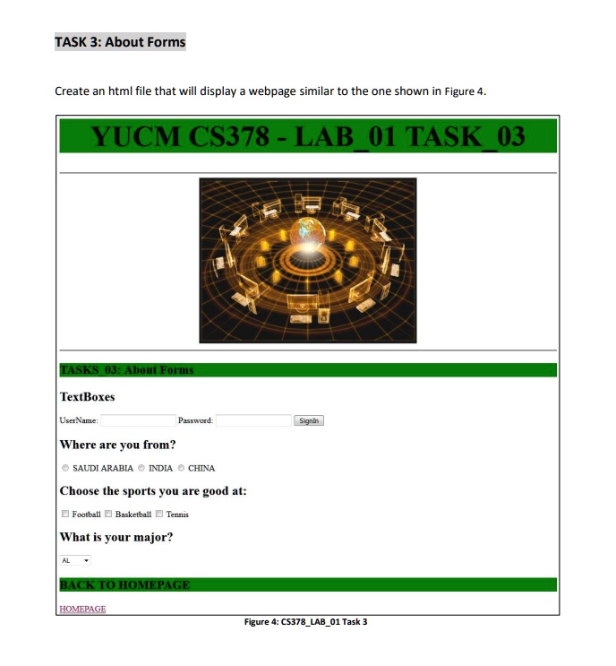 Solved Task 3 About Forms Create An Html And Css File That Will Display A Webpage Similar To 3403
