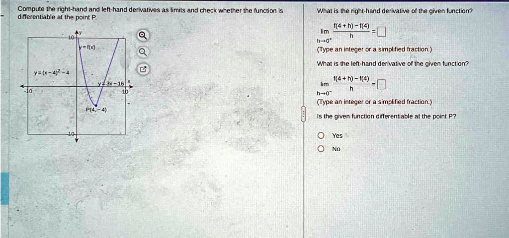 SOLVED: Compute the right-hand and left-hand derivatives as limits and ...