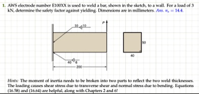 1 aws electrode number e100xx is used to weld a bar shown in the sketch ...