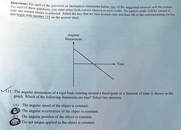 SOLVED: Angular Momentum ime graph. Which of the following statements are true? Select two ...