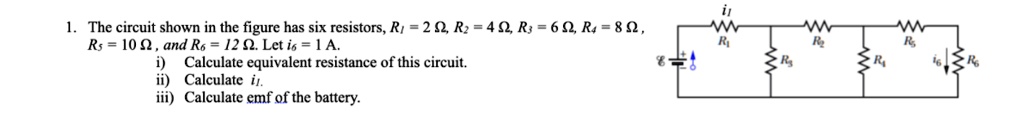 SOLVED: The circuit shown in the figure has six resistors, Rz = 2 0 Rz ...