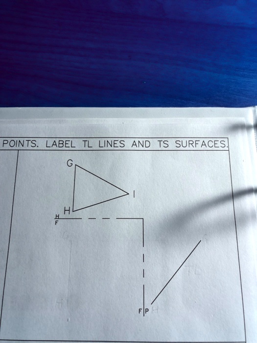 SOLVED: draw the missjng view, label all points. label TL (ture line ...