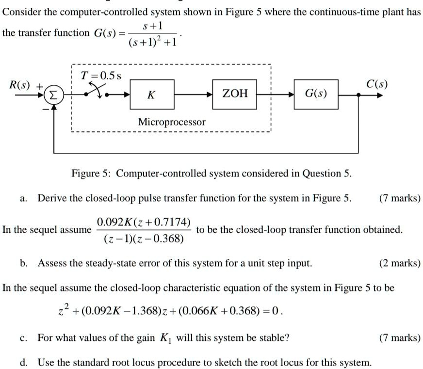 consider the computer controlled system shown in figure 5 where the continuous time plant has s1 ...