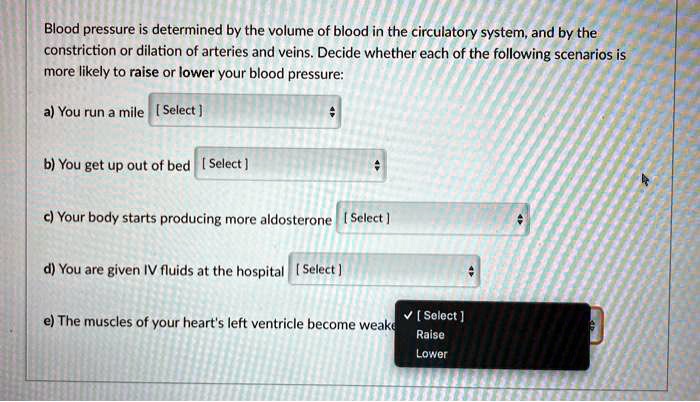 blood pressure is determined by the volume of blood in the circulatory ...
