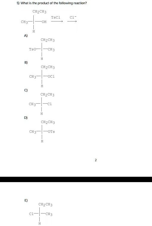 SOLVED: Wnat [ the product the following reaction? CH2CH3 TsCi CH3 ... SOLVED: Wnat [ the product the following reaction? CH2CH3 TsCi CH3 ...