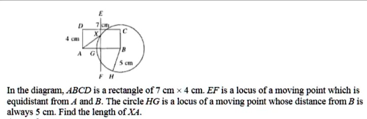 SOLVED: In the diagram; ABCD is a rectangle of 7 cm x 4 cm EF is a ...