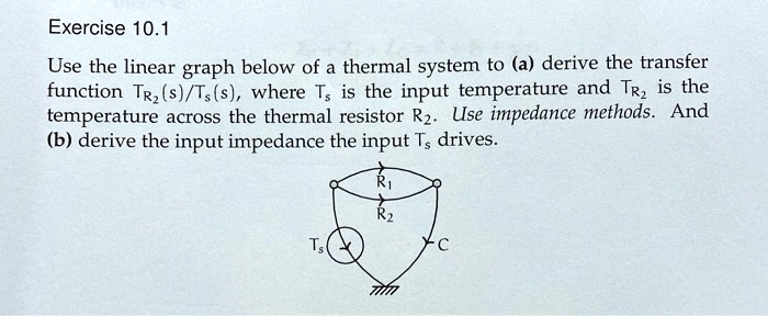 Exercise 10.1 Use the linear graph below of a thermal system to (a) derive the transfer function ...