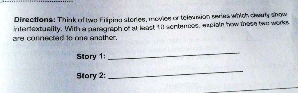 directions think of two filipino stories movies or television series ...