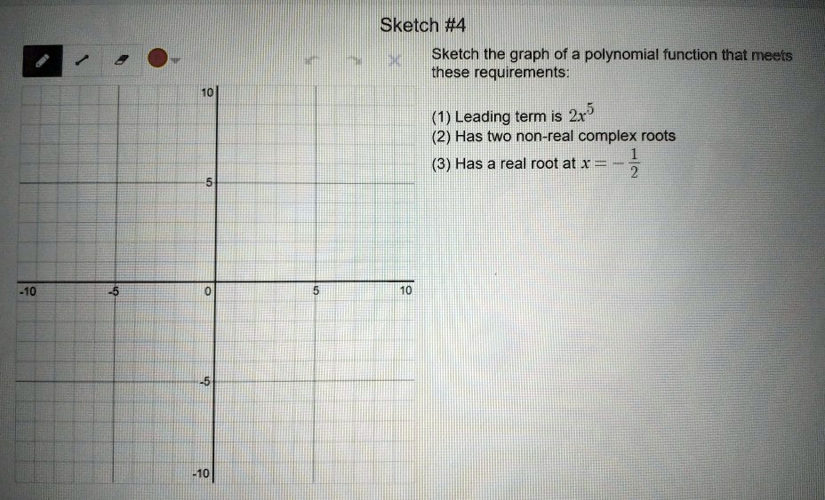 SOLVED: Sketch #4 Sketch the graph of a polynomial function that meets these requirements: (1 ...
