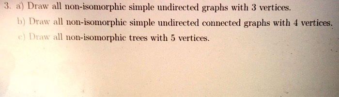 SOLVED: Draw all uon-isomorphic simple undirected graphs with 3 ... SOLVED: Draw all uon-isomorphic simple undirected graphs with 3 ...