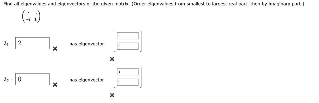 Solved Find All Eigenvalues And Eigenvectors Of The Given Matrix