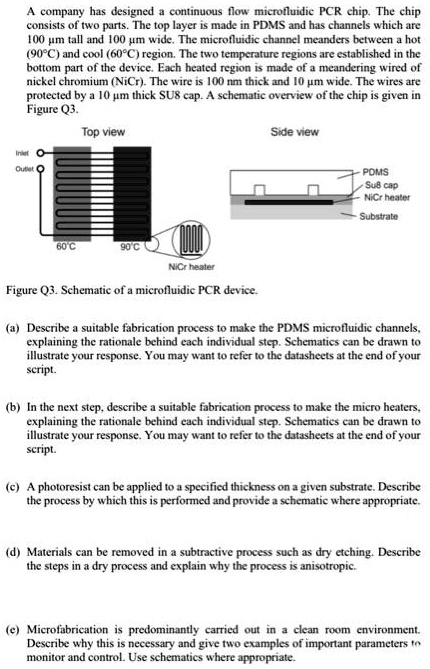 a company has designed a continuous flow microfluidic pcr chip the chip ...