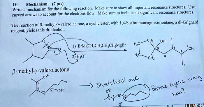 SOLVED: Mechanism (7 pts) for the following reaction: Make sure to show all important resonance ...