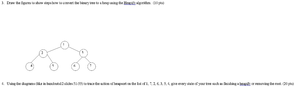 3 Draw The Figures To Show Steps How To Convert The Binary Tree To A Heap Using The Heapify 3805