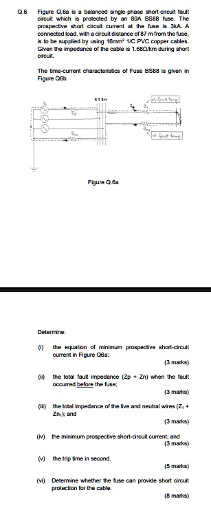 Q.6 Figure Q.6a is a balanced single-phase short-circuit fault circuit ...