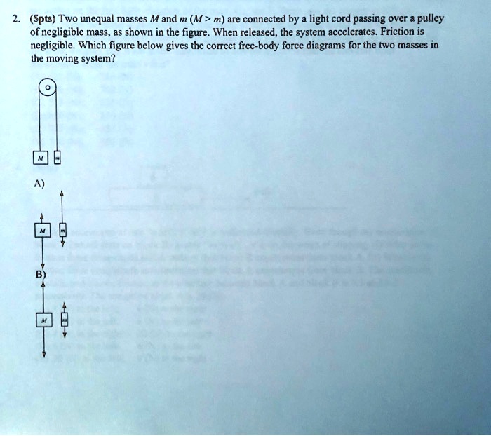 Solved Spts Two Unequal Masses M And M M M Are Connected By