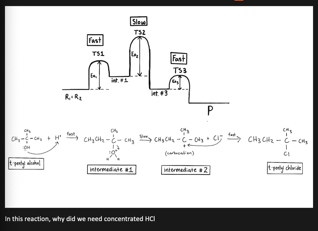 CH3 CH3-C-CH3 + H+ :OH t-pentyl alcohol Ri+R2 Fast Slow TS2 T51 Ea1 ...