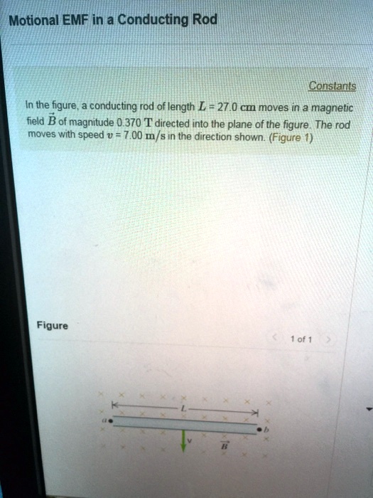 Motional EMF in a Conducting Rod Constants In the figure, a conducting ...