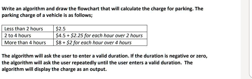 SOLVED: Write an algorithm and draw the flowchart that will calculate ... SOLVED: Write an algorithm and draw the flowchart that will calculate ...