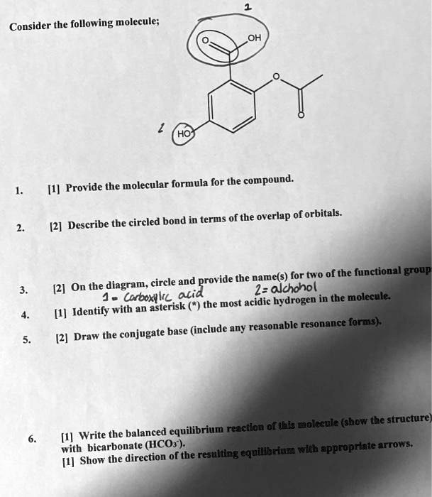 SOLVED:Consider the following molecule; OH Provide the molecular ...