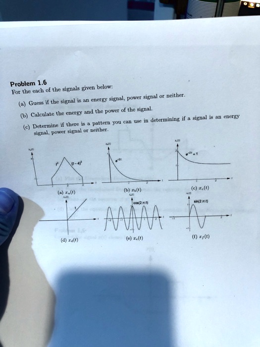 SOLVED: Problem 1.6: For each of the signals given below: a) Guess if ...