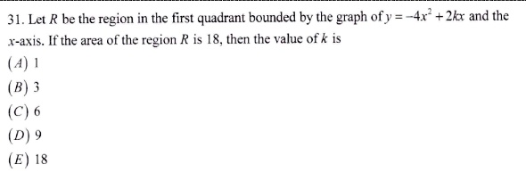 SOLVED: Let R be the region in the first quadrant bounded by the graph of 4r^2+2k and the r-axis ...