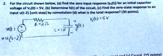 SOLVED: For the circuit shown below: a) Find the zero input response y(t) for an initial ...