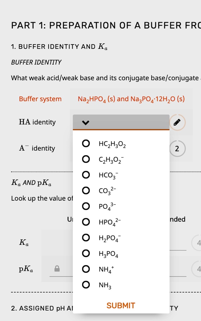 SOLVED: PART 1: PREPARATION OF A BUFFER SOLUTION BUFFER IDENTITY AND Ka BUFFER IDENTITY What ...