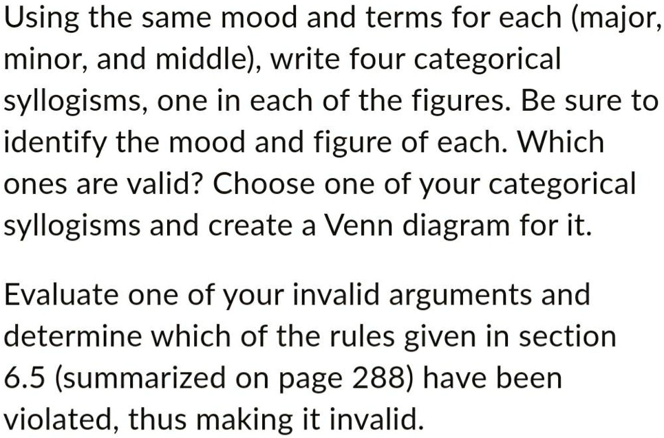 SOLVED: Using the same mood and terms for each (major; minor; and ...