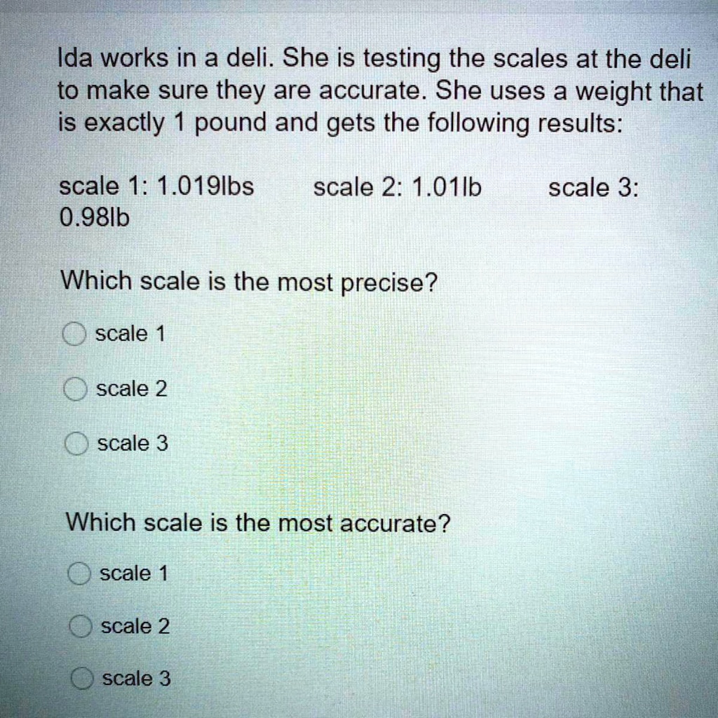 which scale is most precise which scale is most accurate ida works in a ...