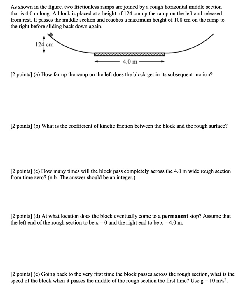 SOLVED: As shown in the figure, two frictionless ramps are :joined by ...