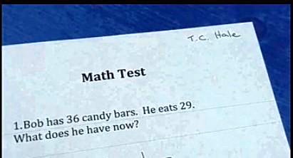 Can you help me, please? This is hard. Feliz Math Test He eats 29. Bob ...